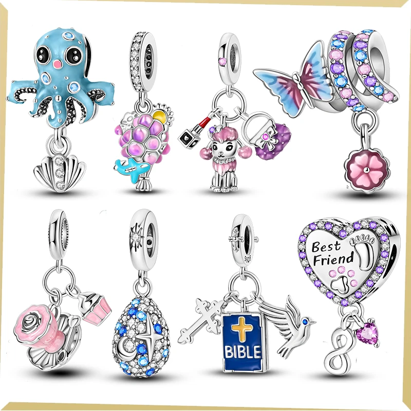 925-Sterling-Silver-Charme-Tal-o-para-As-Mulheres-se-Adapta-Original ...