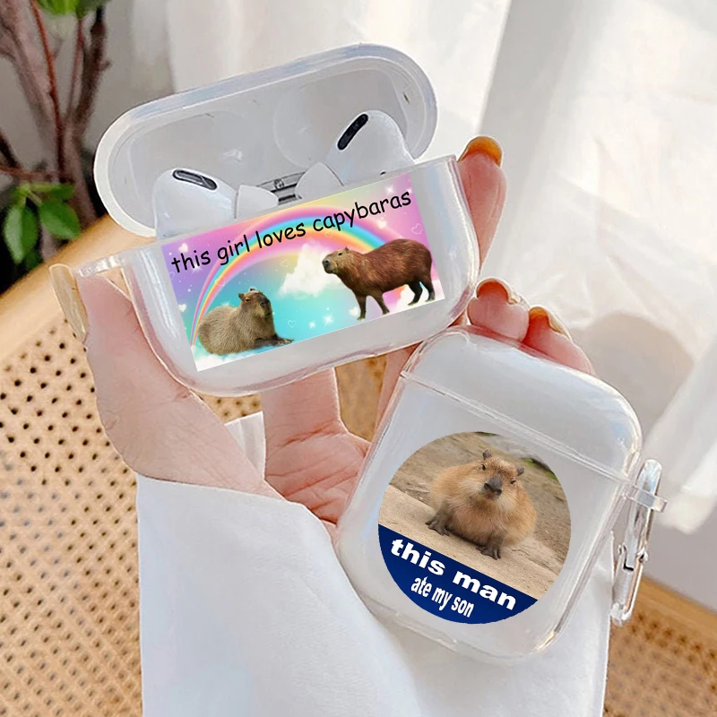 Funny Capybara Meme Case for Apple Airpods Pro 2 1 3 Shockproof ...
