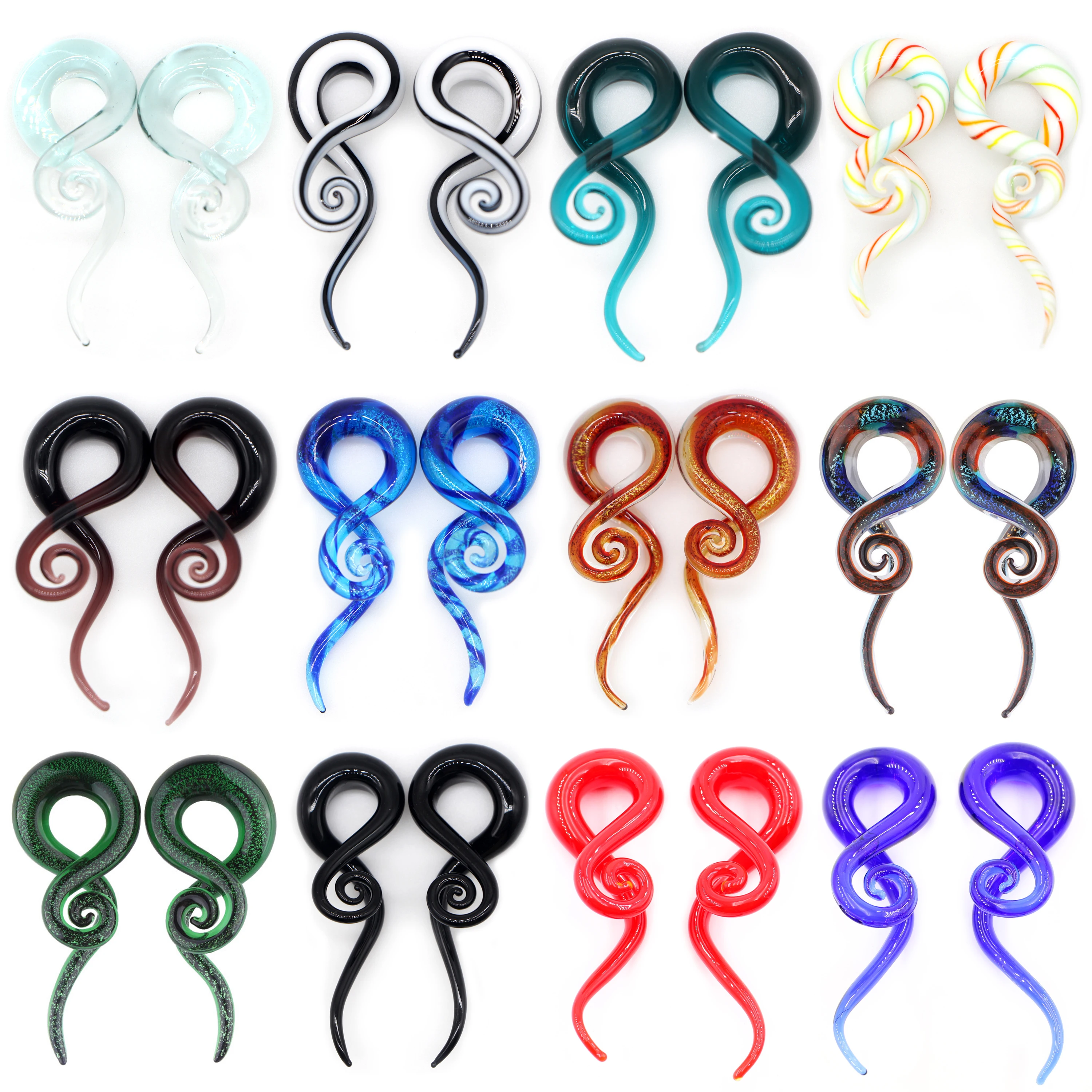 Alisouy-2pcs-Pyrex-Glass-Ear-Plugs-Tunnel-Ear-Spiral-Taper-Cartilage ...