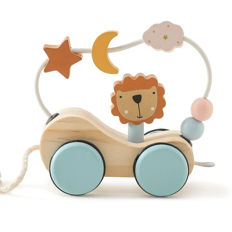Wooden-Baby-Dragging-Cartoon-Lion-Surround-Car-Baby-Toys-Car-Montessori ...