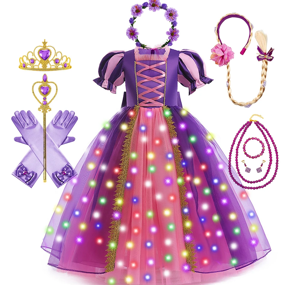 Disney-Princess-Rapunzel-Cosplay-Costume-Children-Lace-Tulle-Frocks ...