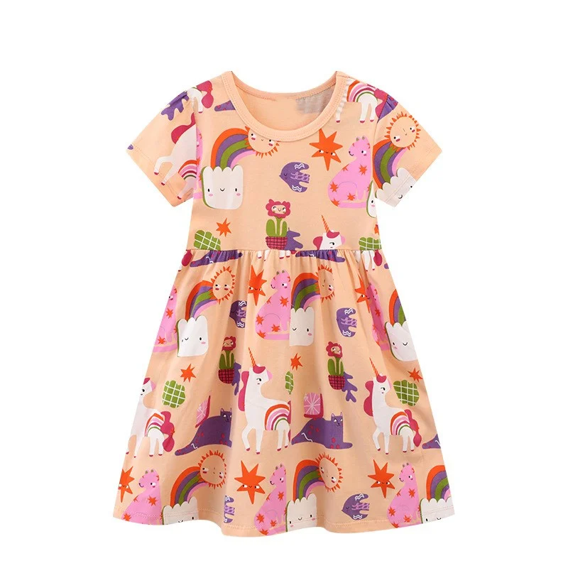 Jumping Meters 2 8T Princess Girls Dresses Rainbow Animals Print Cute ...