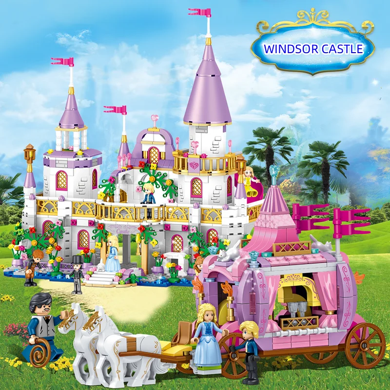Windsor Castle Building Blocks Princess Fantasy Castle Carriage Bricks ...