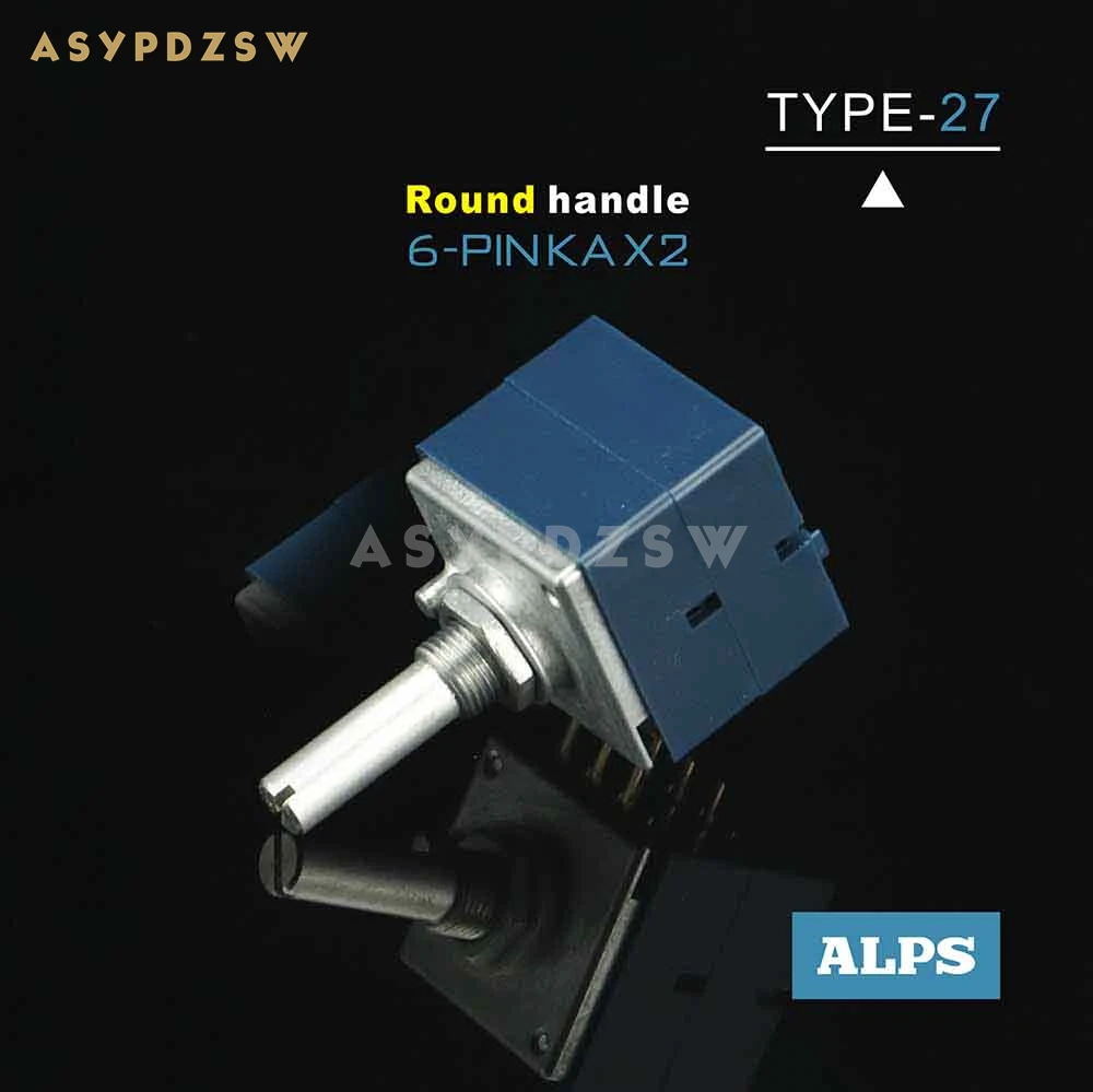 6-PIN-Original-ALPS-Type-27-Round-handle-volume-potentiometer-RK27-10KA ...