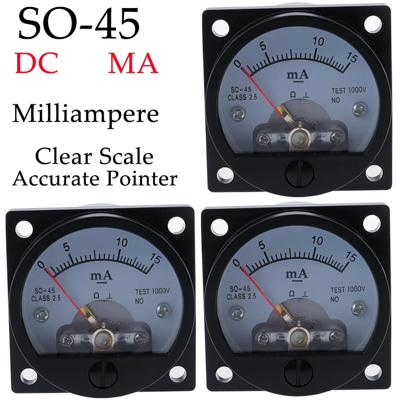 1-Piece-2-5-Accuracy-DC-0-100mA-Ammeter-SO-45-Class-Round-Analog-Panel ...