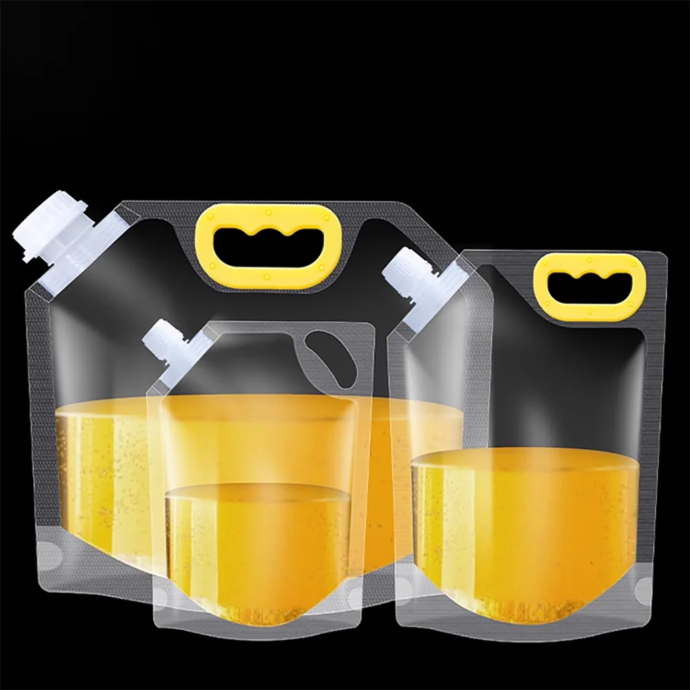 10pcs-Transparent-1-5-2-3-5L-Stand-up-Plastic-Grain-Drink-Spout-Pouches ...