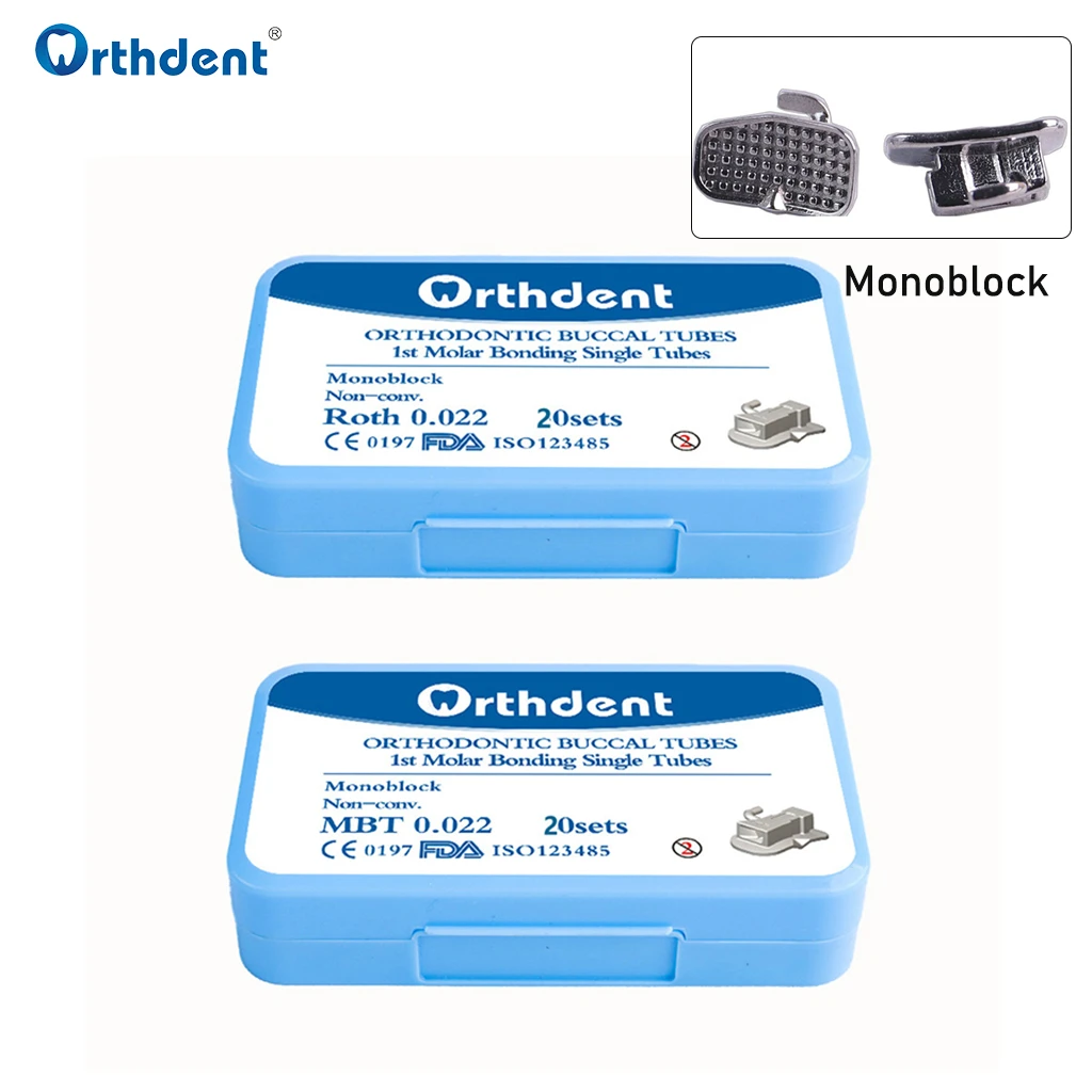 80 Pcs/Box Dental Orthodontic Tubes Bonding Monoblock Non Convertible ...