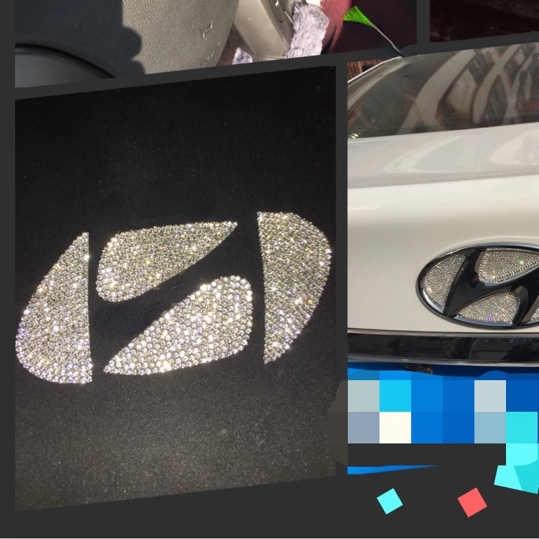 Car Steering Wheel Diamond Emblem For Hyundai Tucson Ix35 I30 I20 ...