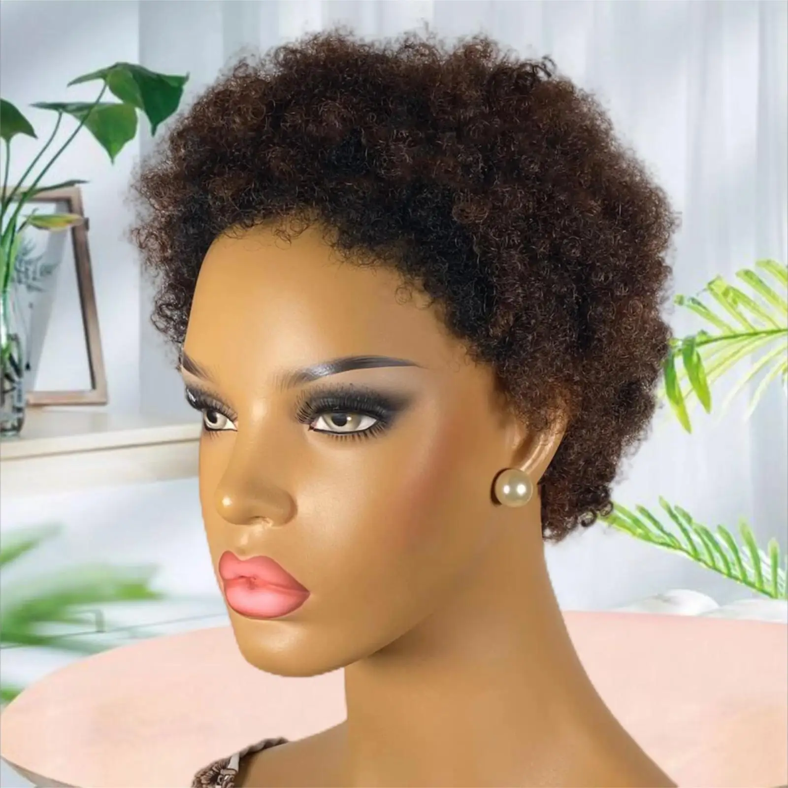 Ombre-highlight-honey-brown-Low-cut-afro-wig-Afro-pixie-wig-short-wig ...