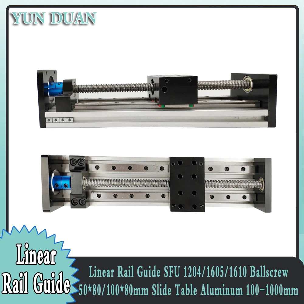 Double Square Linear Guide Sliding Table SFU 1204/1605/1610 100 1000mm ...