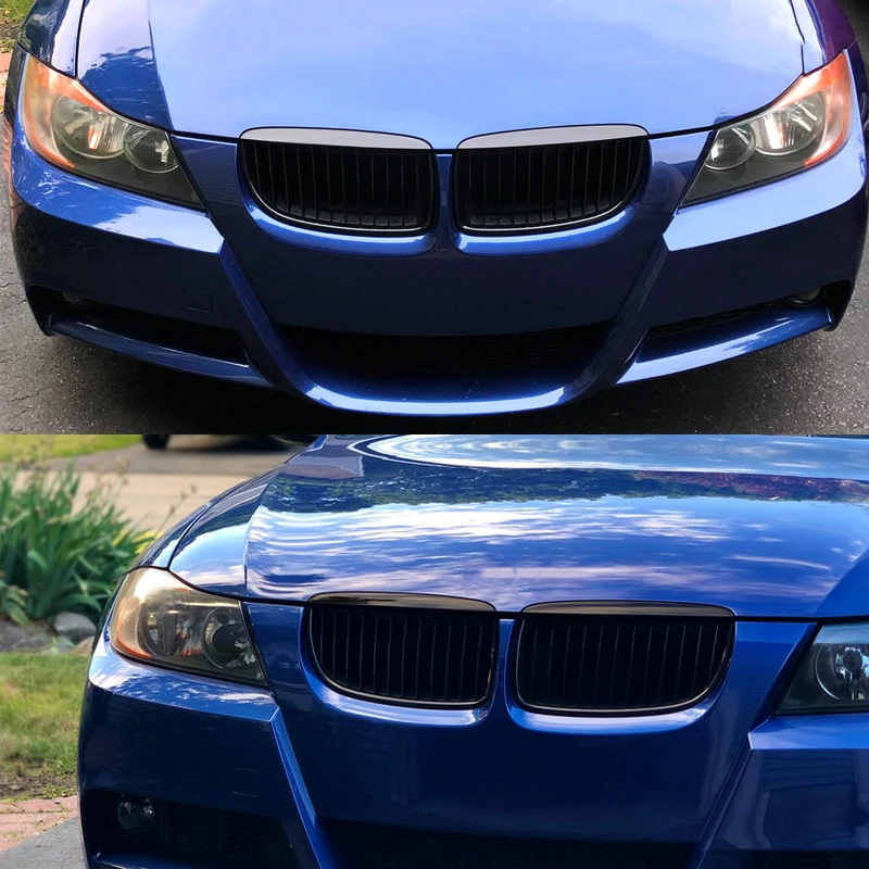 For BMW E90 E91 328i 330i 335i 2005 2006 2007 2008 Front Grille Gloss ...