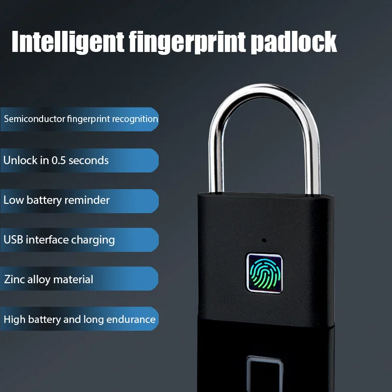 Fingerprint-Padlock-Waterproof-Keyless-Mini-Door-Lock-USB-Rechargeable ...