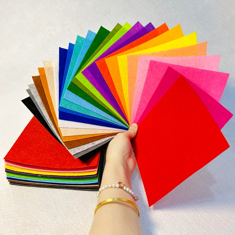 24/40Pcs Soft Felt Fabric Sheet Assorted Color Patchwork Sewing DIY ...