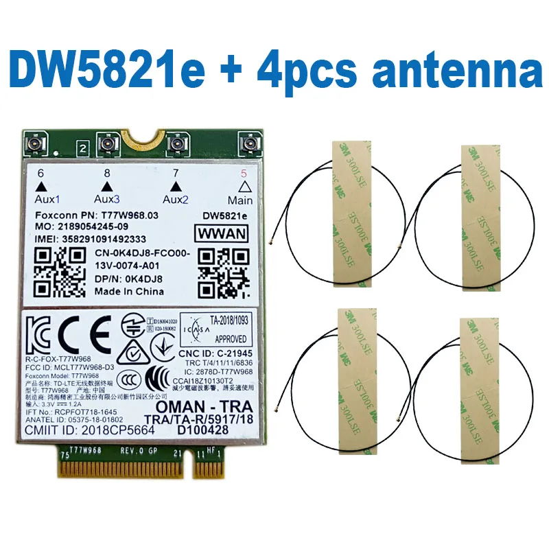 4G LTE T77W968 DW5821e X20 LTE Cat16 1Gbps FDD-LTE TDD-LTE 4G Module ...