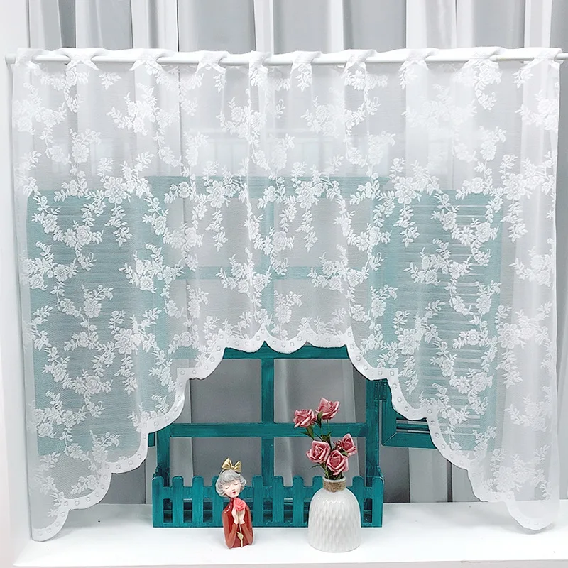 Half-Circel-Lace-Floral-Embroidered-Half-Window-Curtain-Short-Window ...