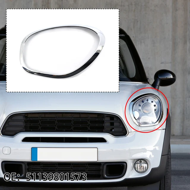 2pcs Car Headlight Lamp Chrome Bezel Ring Trim For MINI Cooper R60 Countryman 2011 2016 51139801573 Driver Side Headlight Frame AliExpress