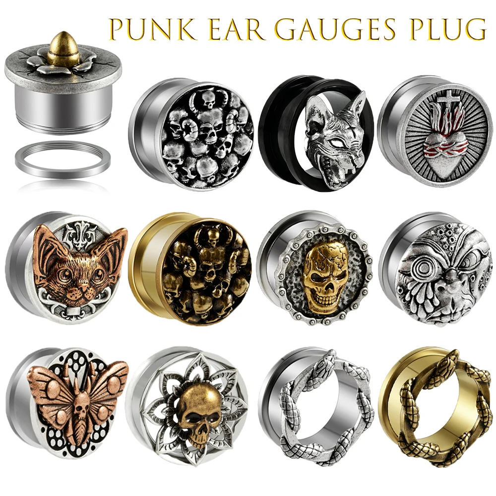 Ghost Gauges: The Ultimate Guide to Stainless Steel Punk Skeleton Ear ...