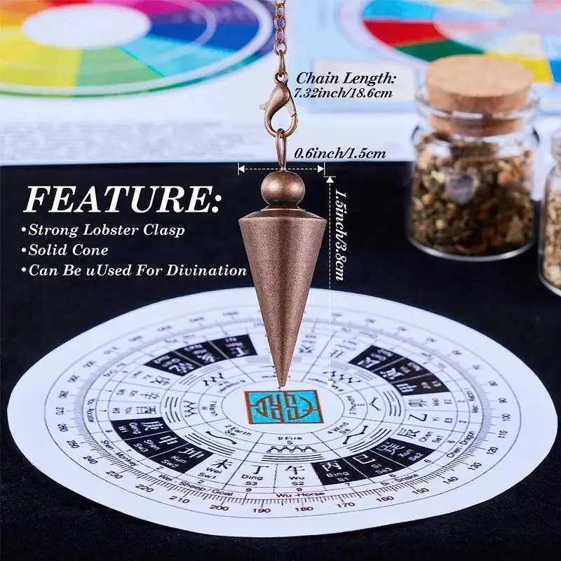 CSJA-Esotericism-Pendulum-for-Radiesthesia-Divination-Metal-Pendulums-Stand-Shuttle-Spiritual ...