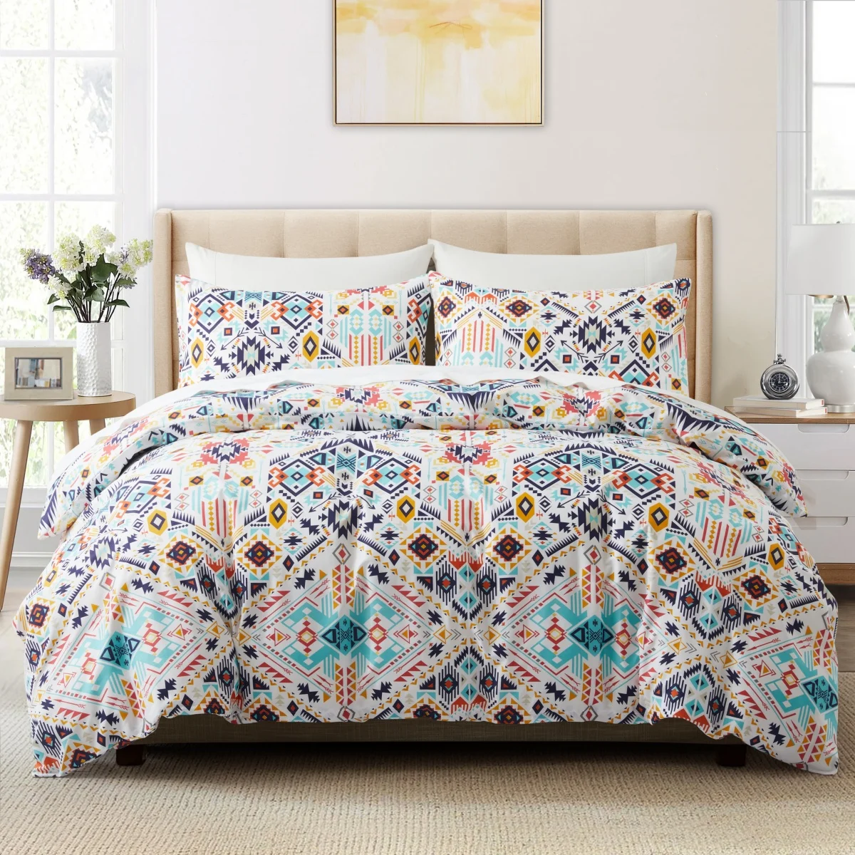 Boho Aztec Duvet Cover Queen King Vintage Colorful Southwestern ...