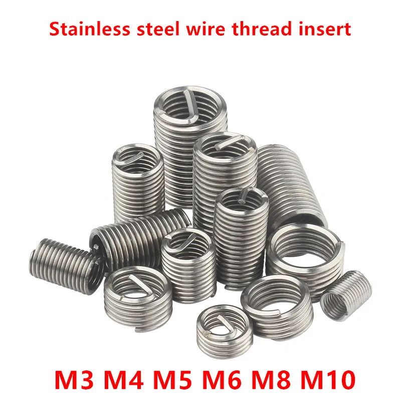 304 Stainless steel M3 M4 M5 M6 M8 M10 Wire thread insert screw sleeve Bushing Helicoil Wire ...