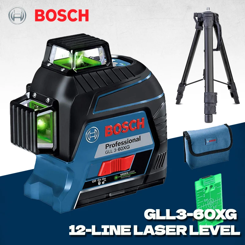 BOSCH GLL3-60XG 12 Lines Laser Level Green 3D Level Self-leveling 360 ...