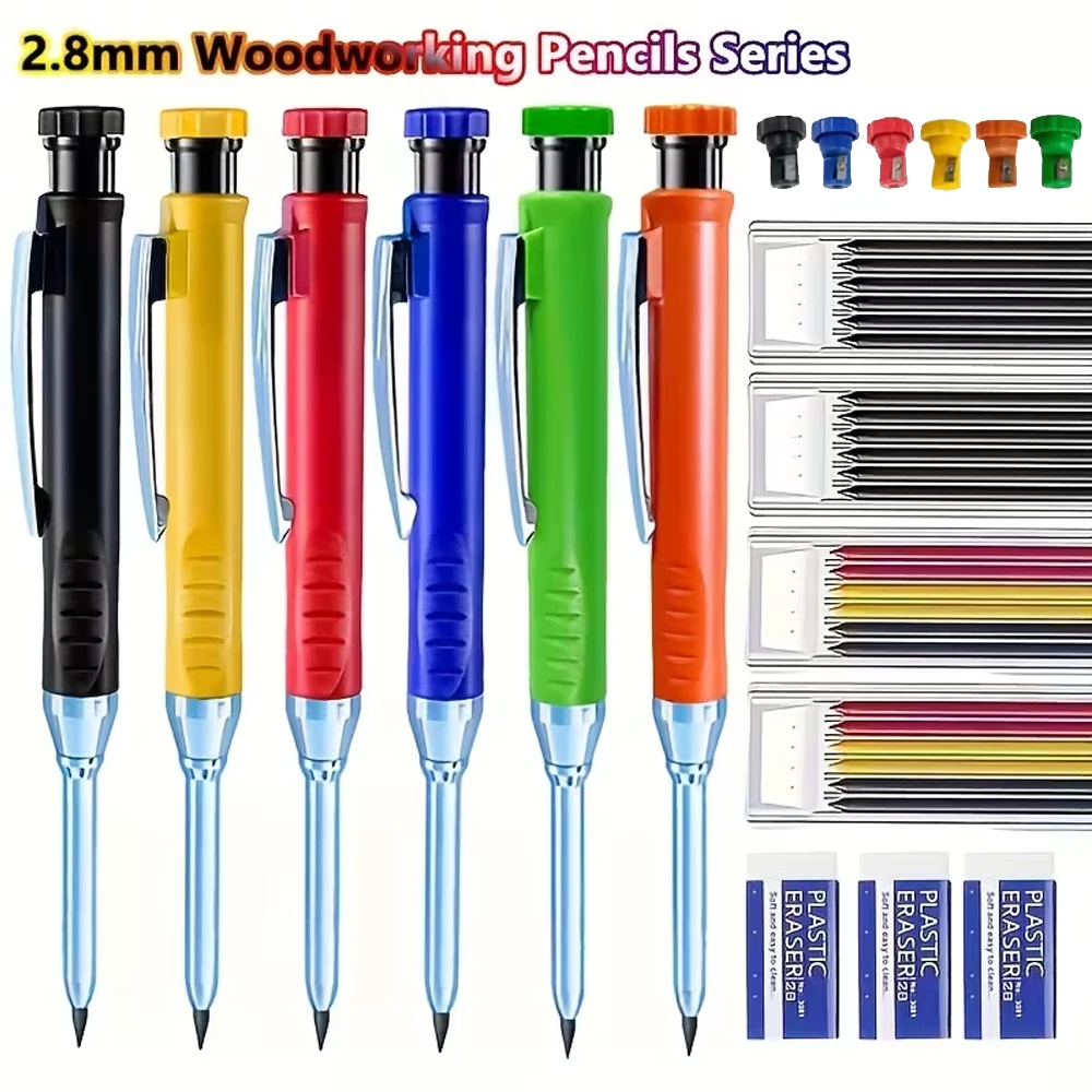 2.8mm Metal Long Tip Mechanical Solid Pencil Set Deep Hole Scribing Pen ...