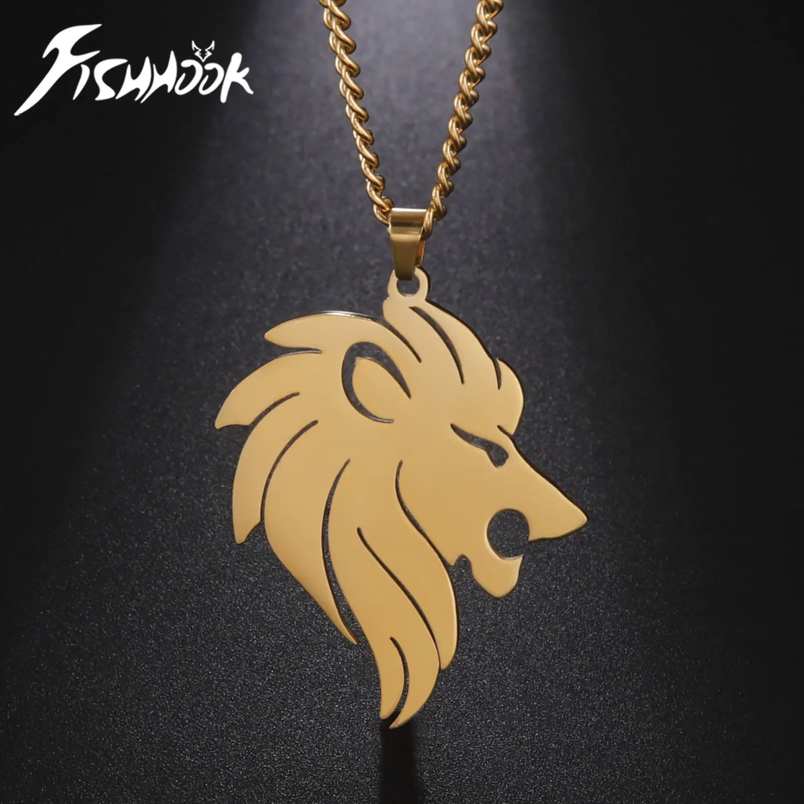 Fishhook-Lion-Necklace-King-Of-Animal-Tiger-Chain-Brave-Boy-Kid-Child ...