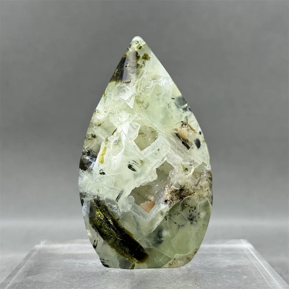Natural Green Grape Agate Tourmaline Free Form Torch Mineral Specimen ...