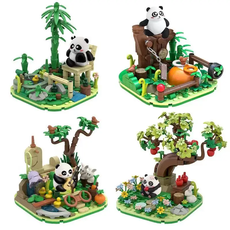 Cute-Panda-Building-Blocks-Zoo-Landscape-Assembly-Model-Bricks-Creative ...