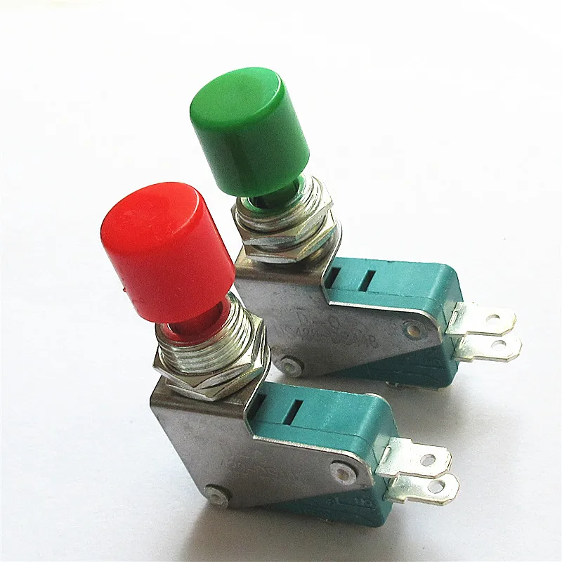 Auto-Reset-Inching-Button-Switch-Chap-u-Vermelho-e-Verde-Abertura-12mm ...