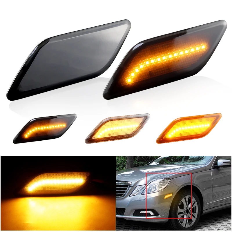 2PCS Canbus 12V LED Bumper Side Marker Light For Mercedes Benz E Class ...