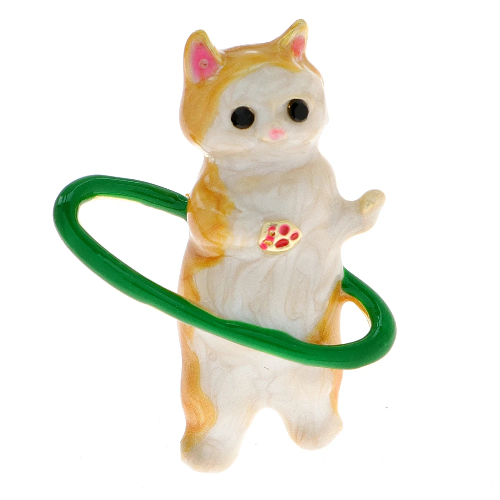 CINDY-XIANG-Enamel-Cute-Turn-Hula-Hoop-Cat-Brooches-For-Women-Cartoon ...