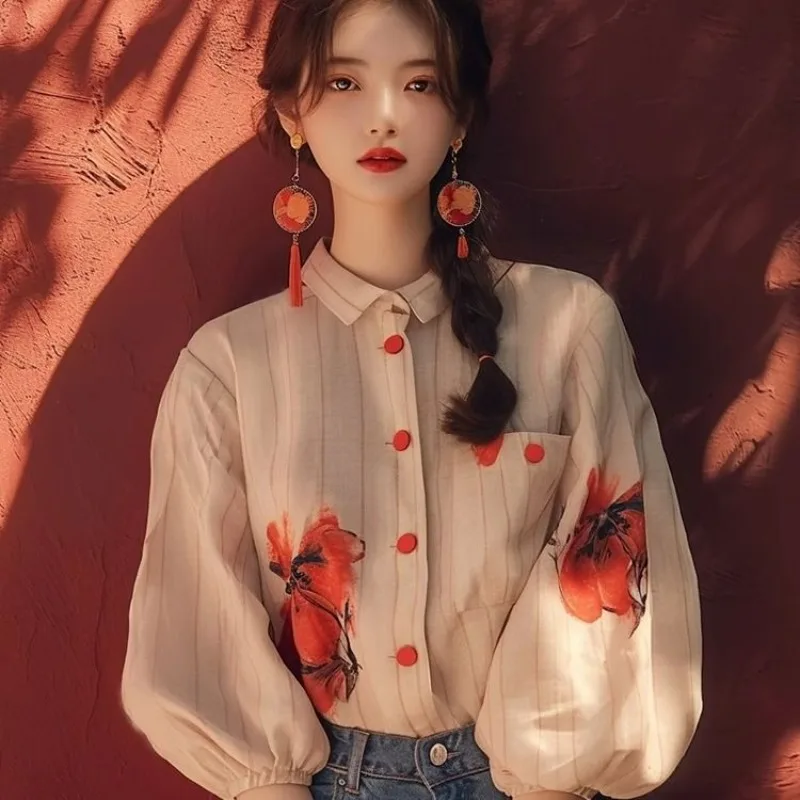 Vintage-Women-s-Shirts-Printed-Casual-Blouses-Spring-Summer-Fashion ...