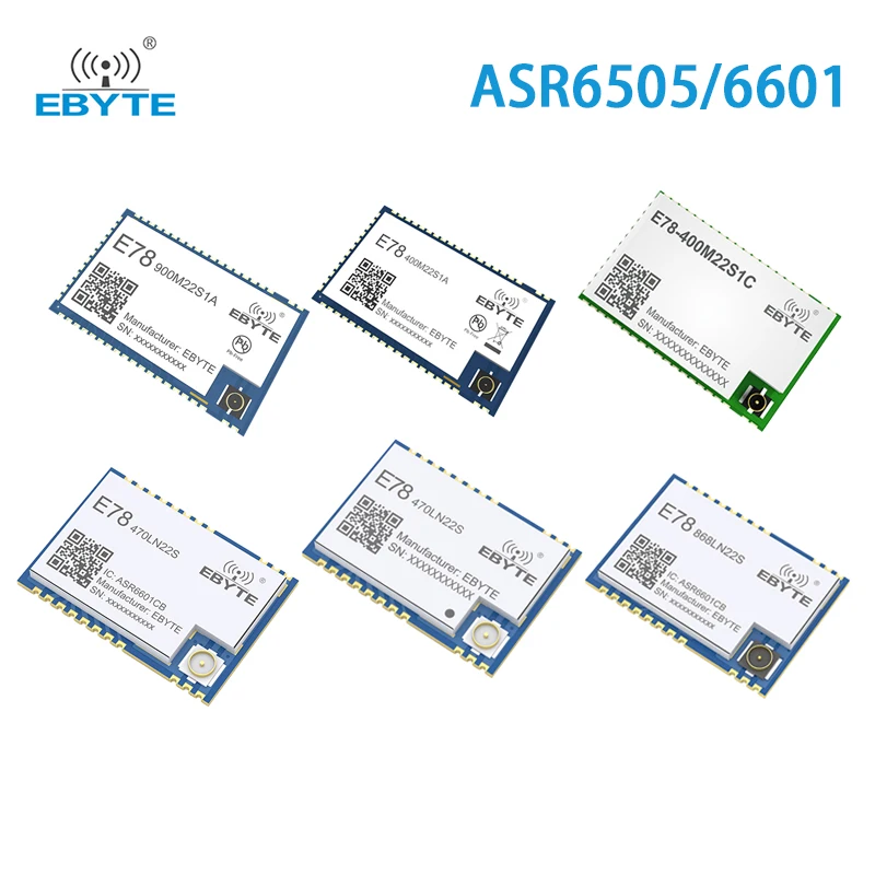 긴 통신 Soc IPEX 스탬프 홀 안테나 무선 모듈, ASR6601 ASR6505 LoRaWan LoRa 모듈, EBYTE E78 시리즈, 400M, 900M ...
