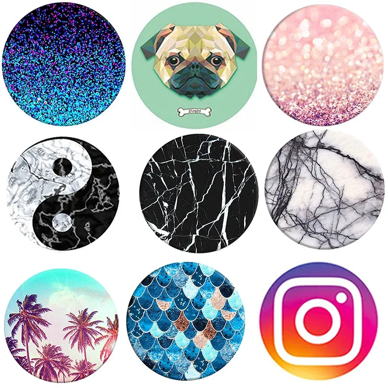 Hot-Black-And-White-Marble-popping-Phone-Socket-Folding-Phone-Holder ...