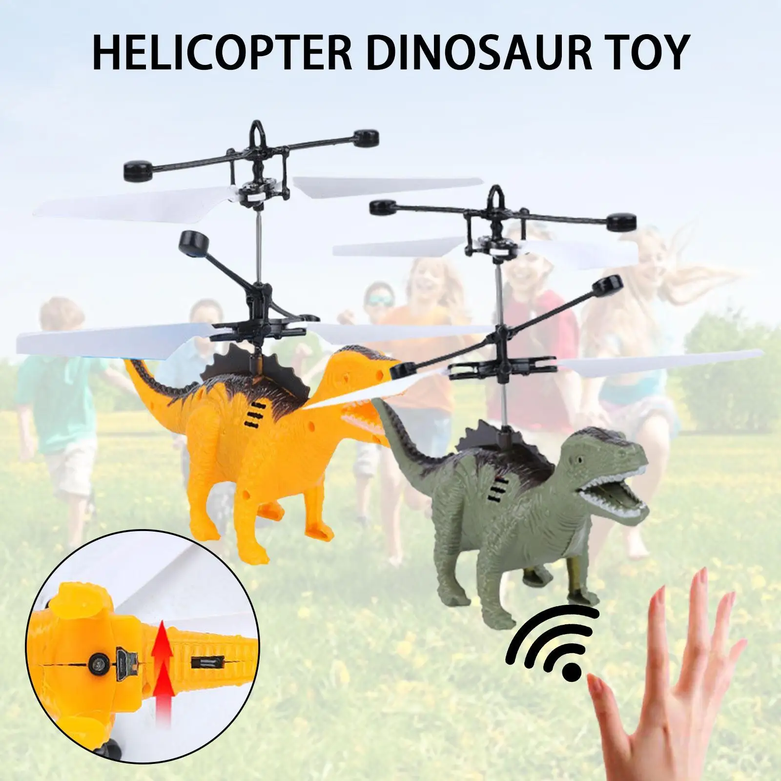 Helicopter Dinosaur Toy Rc Drone Sensor Hand Controlled Dinosaur ...