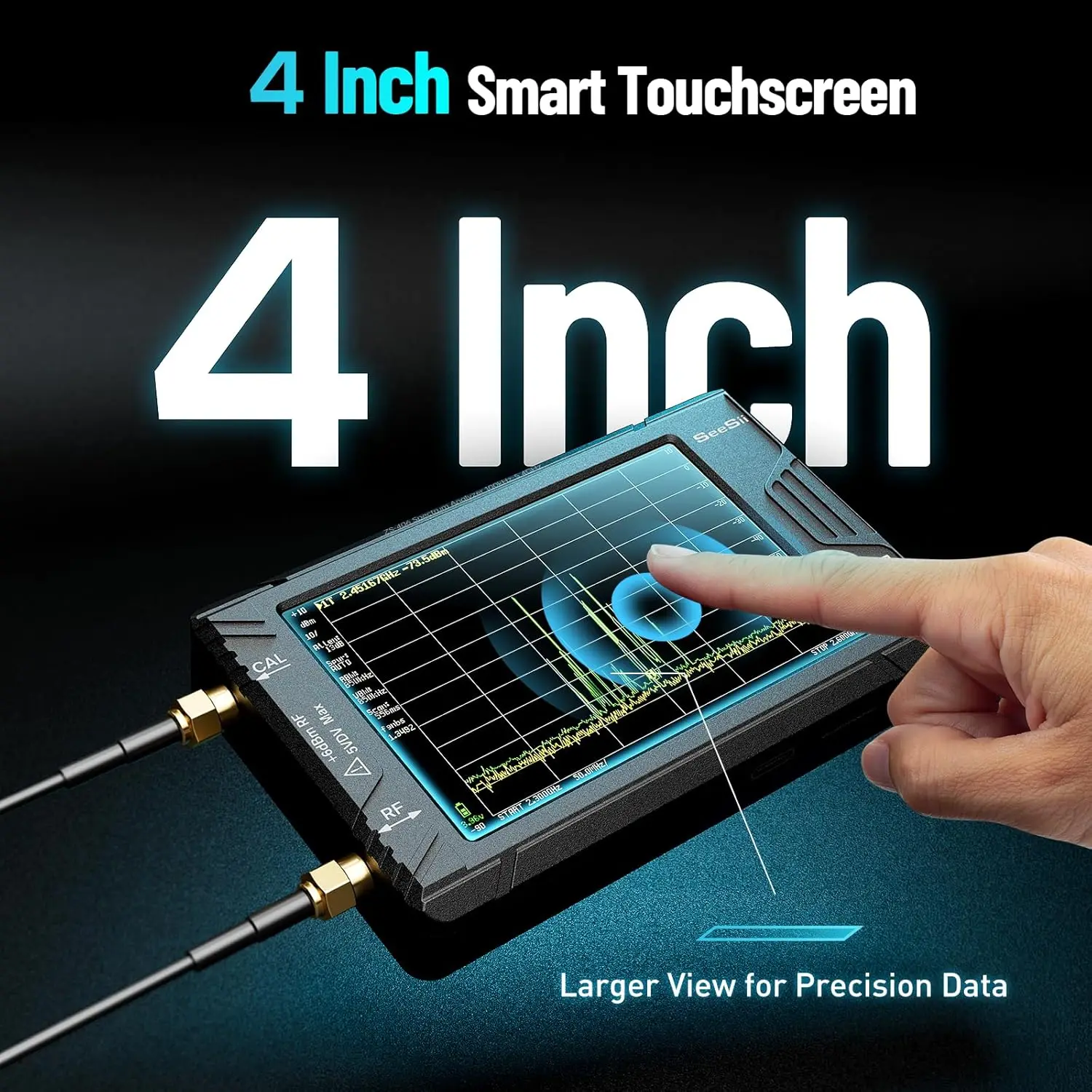 SeeSii Spectrum Analyze TinySA Ultra+ ZS406 4 Inch 100kHz to 5.4GHz H ...