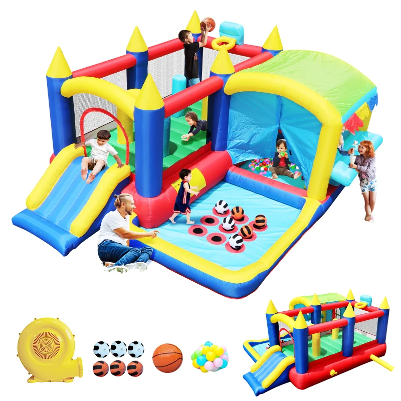 7-in-1-Inflatable-Bounce-House-Bouncy-House-with-Ball-Pit-for-Kids ...