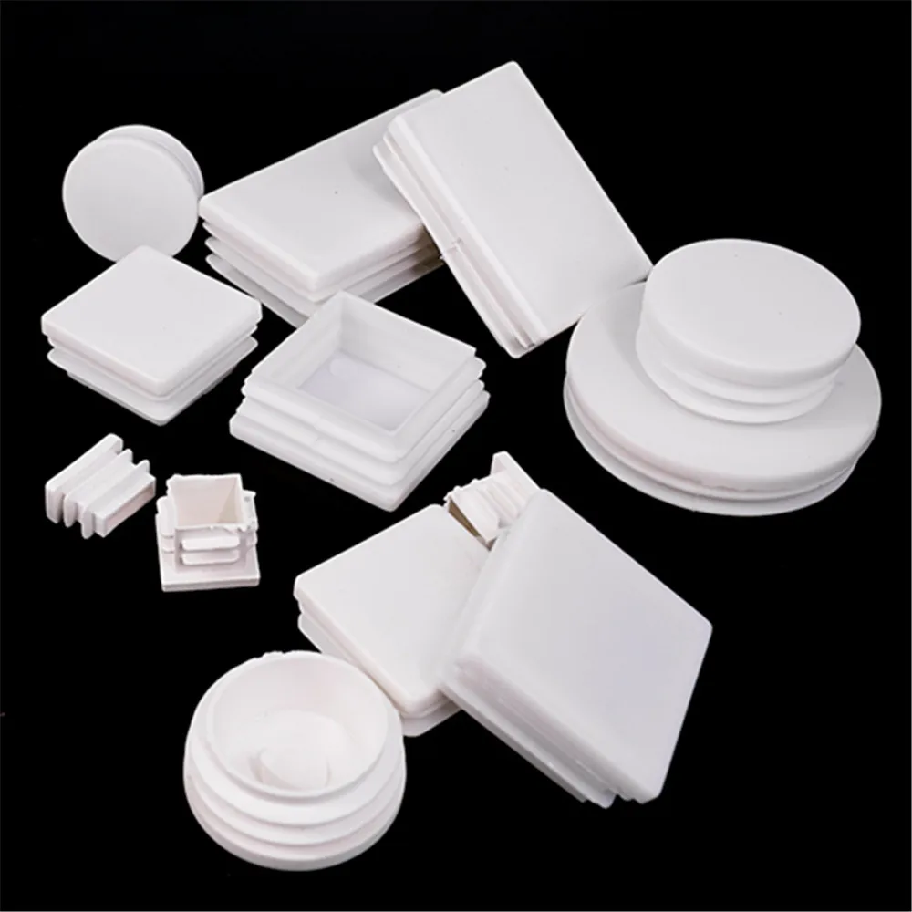 White-Square-Plastic-Blanking-End-Cap-Caps-Tube-Pipe-Inserts-Plug-Bung ...