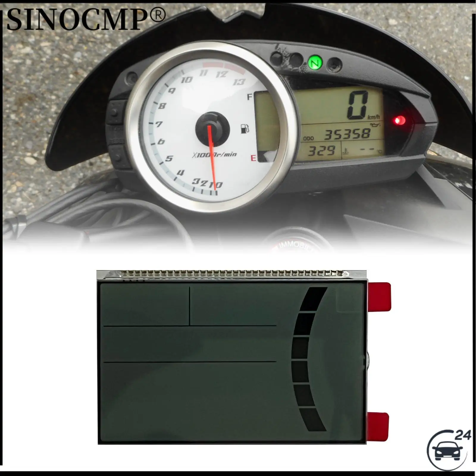 LCD Screen Display Motorcycle Meter For Kawasaki Z1000 2007-2009 Z750 ...