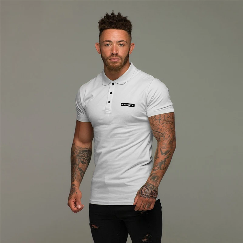 Mens-Sport-Slim-Fit-Lapel-Tight-Polo-Shirts-Summer-Cotton-Breathable ...