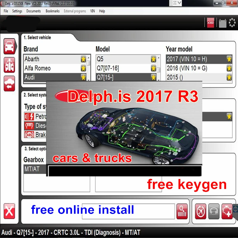 Für delphis 2017. r3 mit kostenlosem keygen für delph-ist DS-150.e diagnose tool obd scanner r3 ...