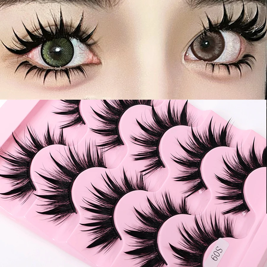 REDSIREN-Manga-Lashes-Korean-Eyelashes-5-Pairs-New-Wet-Lashes-With ...