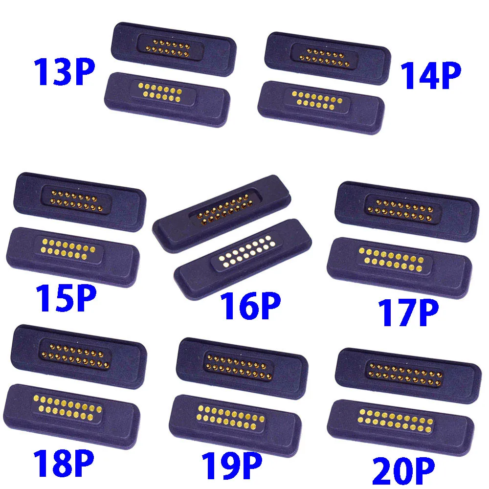 13Pin-14Pin-15P-16P-17Pin-18Pin-19Pin-20Pin-Waterproof-Magnetic-Pogo-Pin-Connector-2A-Male ...