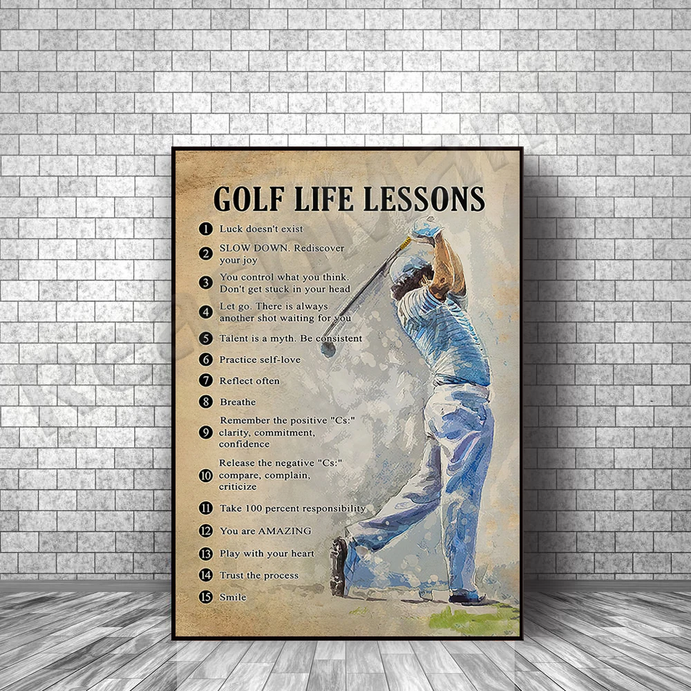 Golf Life Lessons Frameless Poster, Golf Poster, Golfer Gift, Golf Art ...