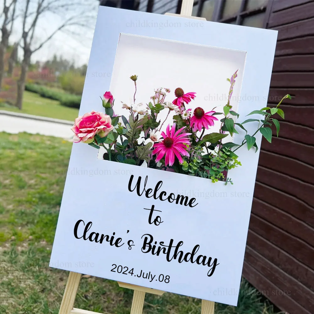 Custom-Flower-Box-Wedding-Welcome-Sign-Mosaic-Frame-Box-Flower-Box ...