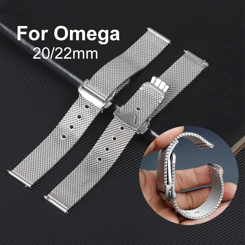 20mm-22mm-Metal-Strap-for-Omega-Seamaster-007-Stainless-Steel-Band ...