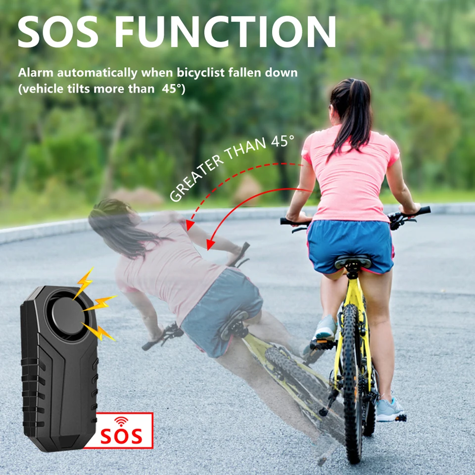 D alarme de Vibration de vélo sans fil IP55 alarme de moto étanche ...