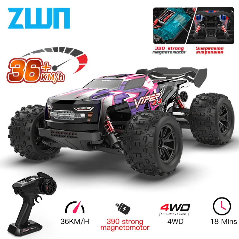 ZWN S909 S910 1:16 RC Car With LED 4WD Full Scale Remote Control Cars ...