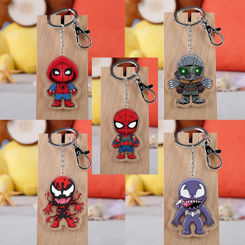 Marvel Movie Spiderman Keychain Children's Aniem Figure Spider Man ...